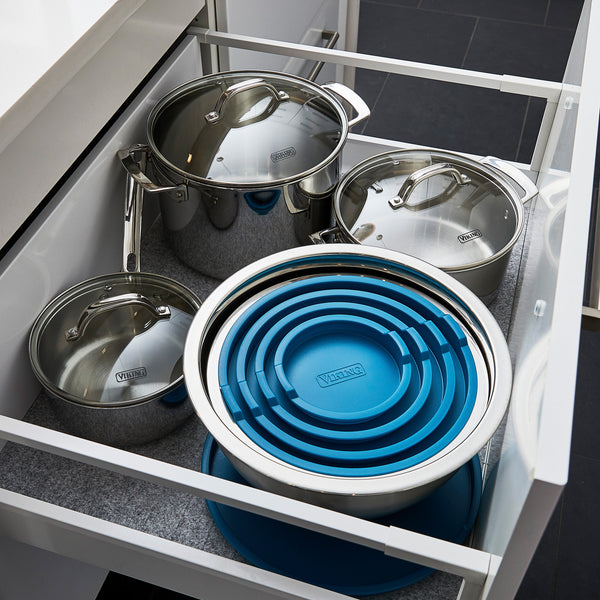 Viking 10-Piece Stainless Steel Mixing Bowl Set with Lids, Teal – Viking Culinary Products