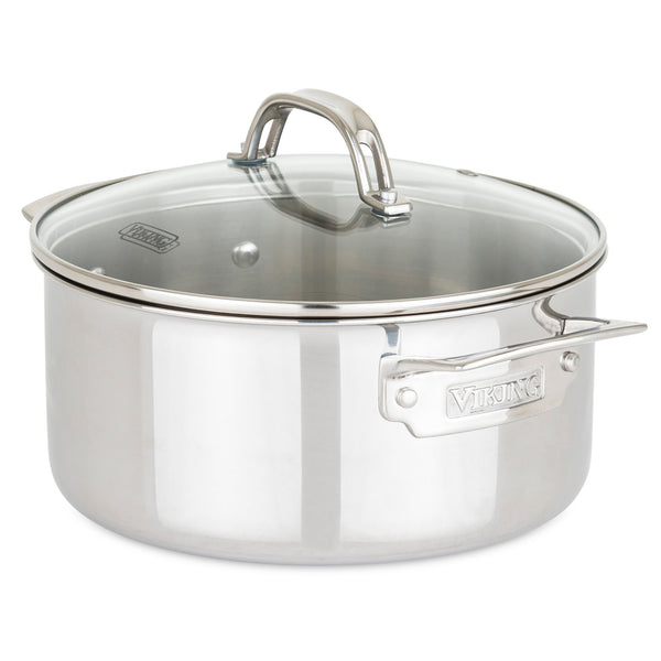 Viking 3-Ply Stainless Steel 17-Piece Cookware Set with Glass Lids ...
