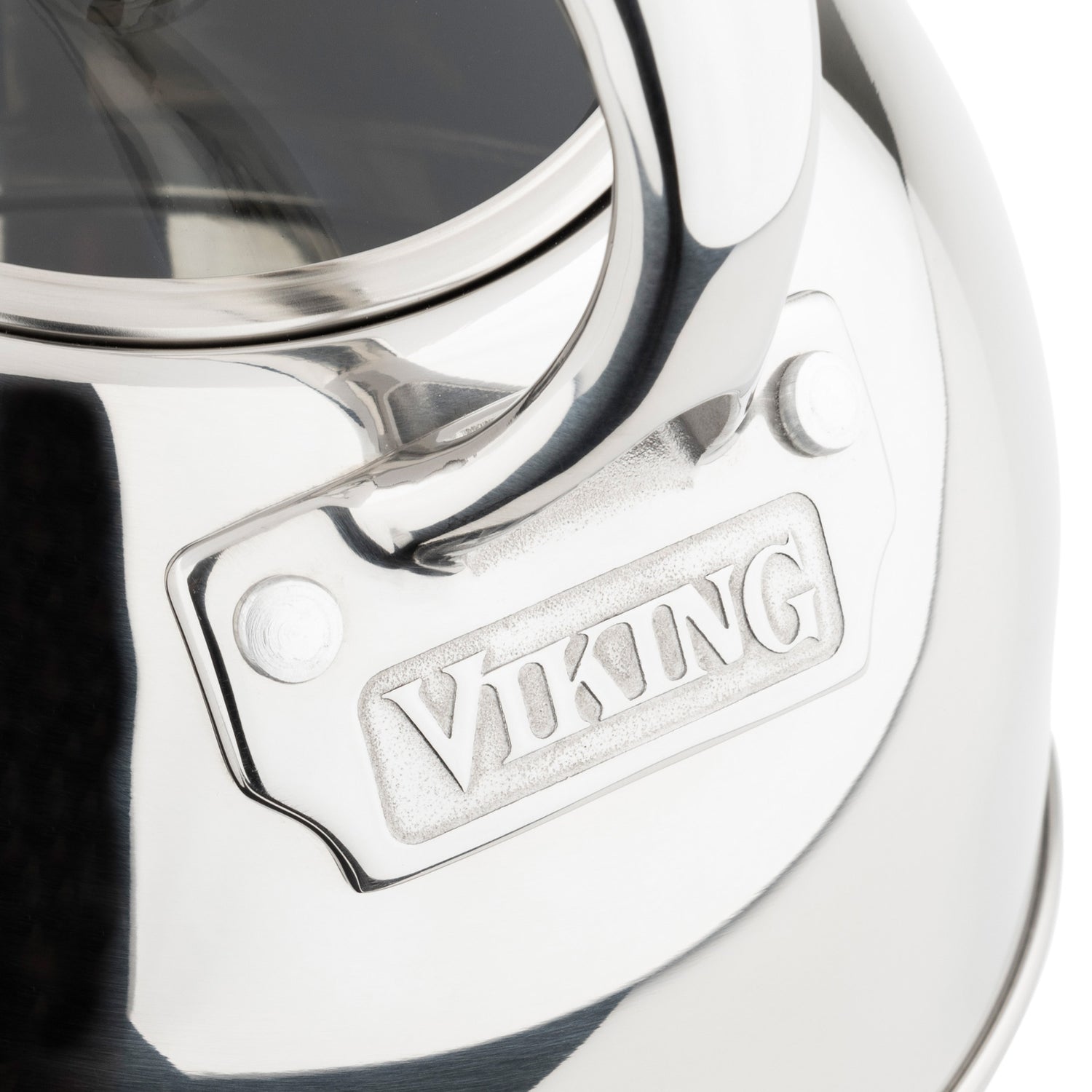 Viking 2.6-Quart Mirrored Stainless Steel Whistling Kettle with 3-Ply