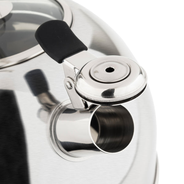 Viking 2.6-Quart Satin Finish Stainless Steel Whistling Kettle with 3 ...