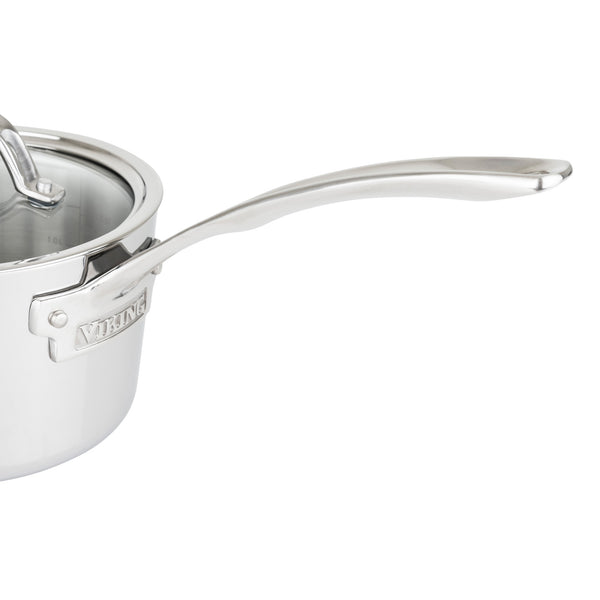 Viking Contemporary 3-Ply Stainless Steel 7-Piece Cookware Set with Gl ...