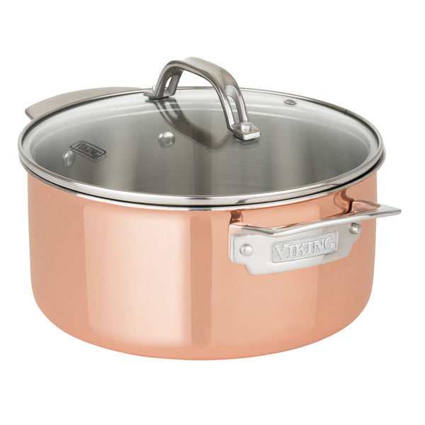 Viking 3-Ply Copper Clad 13-Piece Cookware Set with Glass Lids – Viking ...