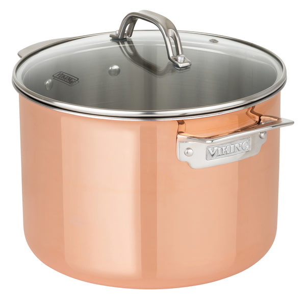 Viking 3-Ply Copper Clad 13-Piece Cookware Set with Glass Lids – Viking ...